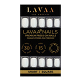 ICY FRENCH | Short Square Sheer White Base French Tip Glossy – Lavaa Beauty