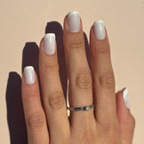 ICY FRENCH | Short Square Sheer White Base French Tip Glossy – Lavaa Beauty