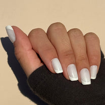 ICY FRENCH | Short Square Sheer White Base French Tip Glossy – Lavaa Beauty